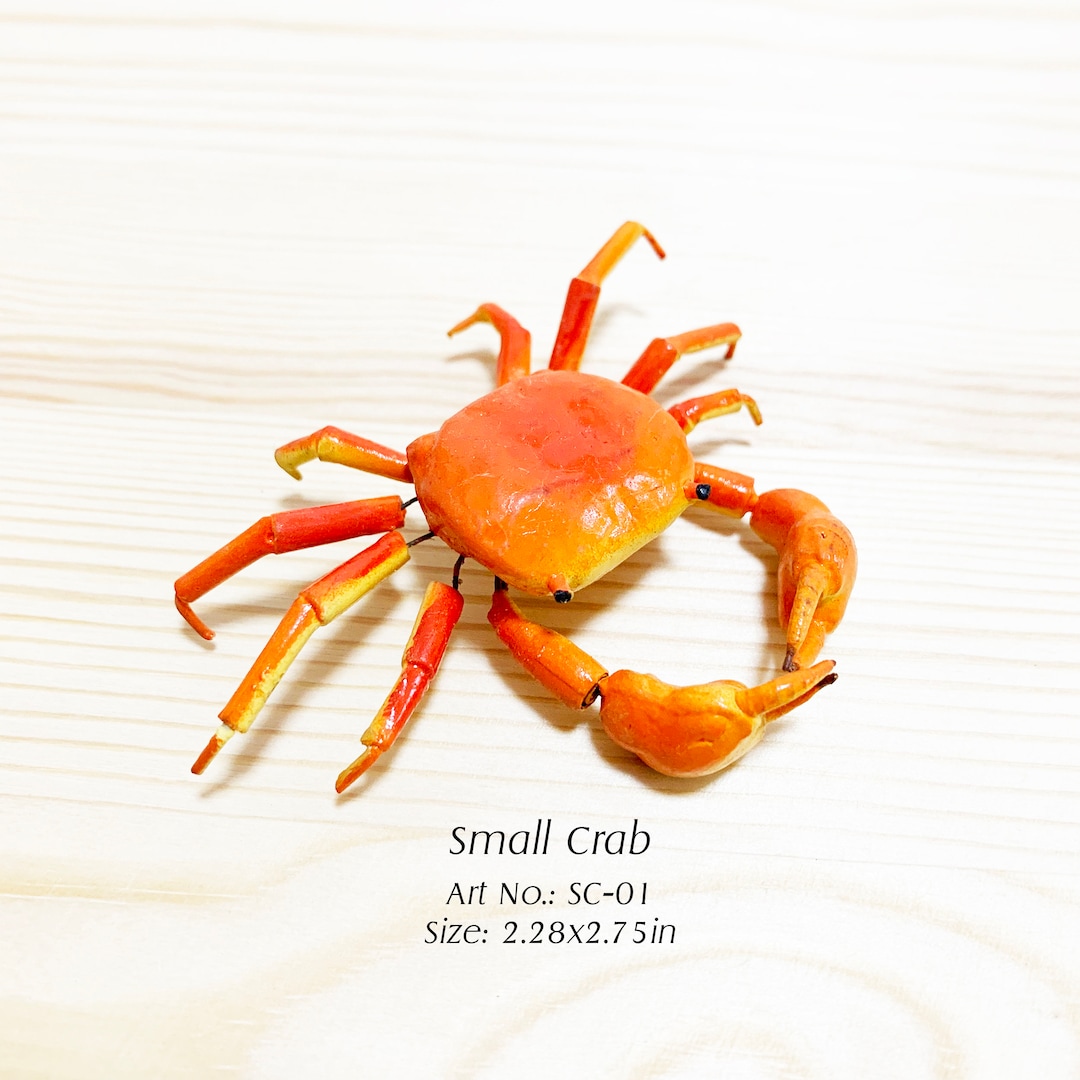 Small Crab, Clay Magnet Animals Figurine Realistic Animal Model ...