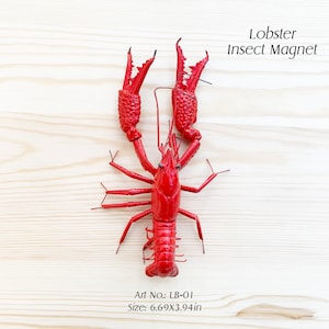 Lobster, Bug Magnet, Handmade Clay Magnet Animals Figurine Realistic ...