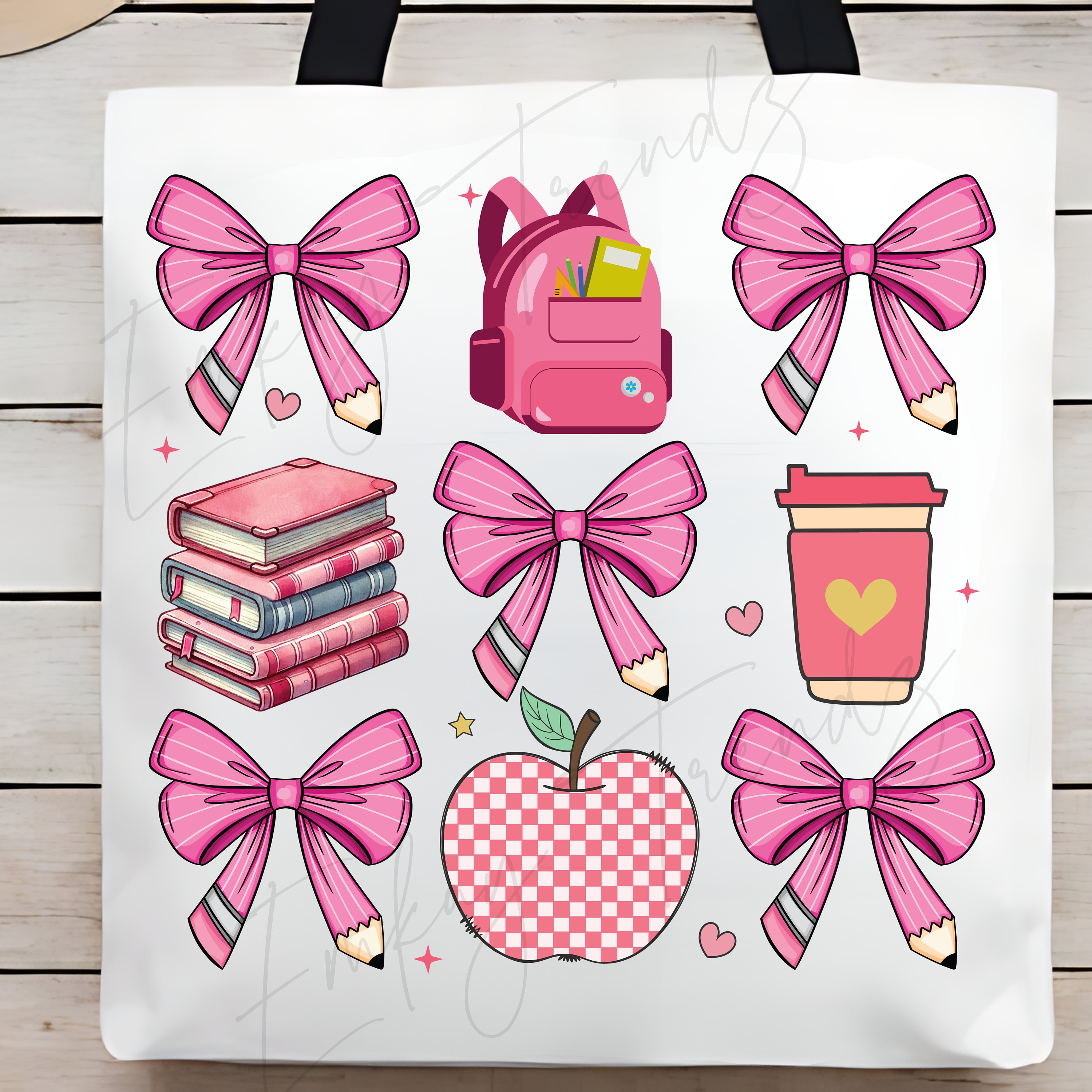 Back to School Coquette PNG Digital Design Download, School Bag Png ...