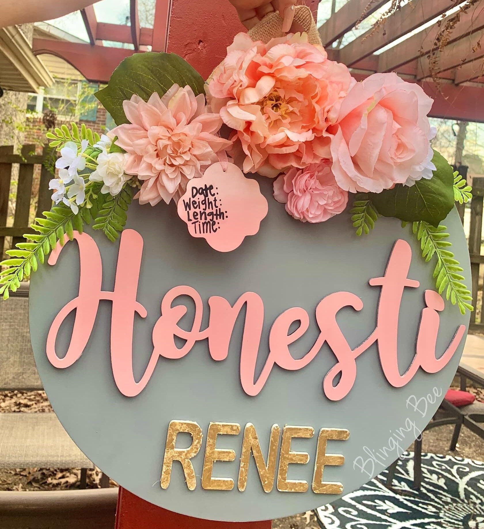 Hand Painted Floral Door Hanger - Etsy