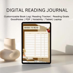 Digital Reading Journal, Book Review & Library Tracker for Goodnotes ...