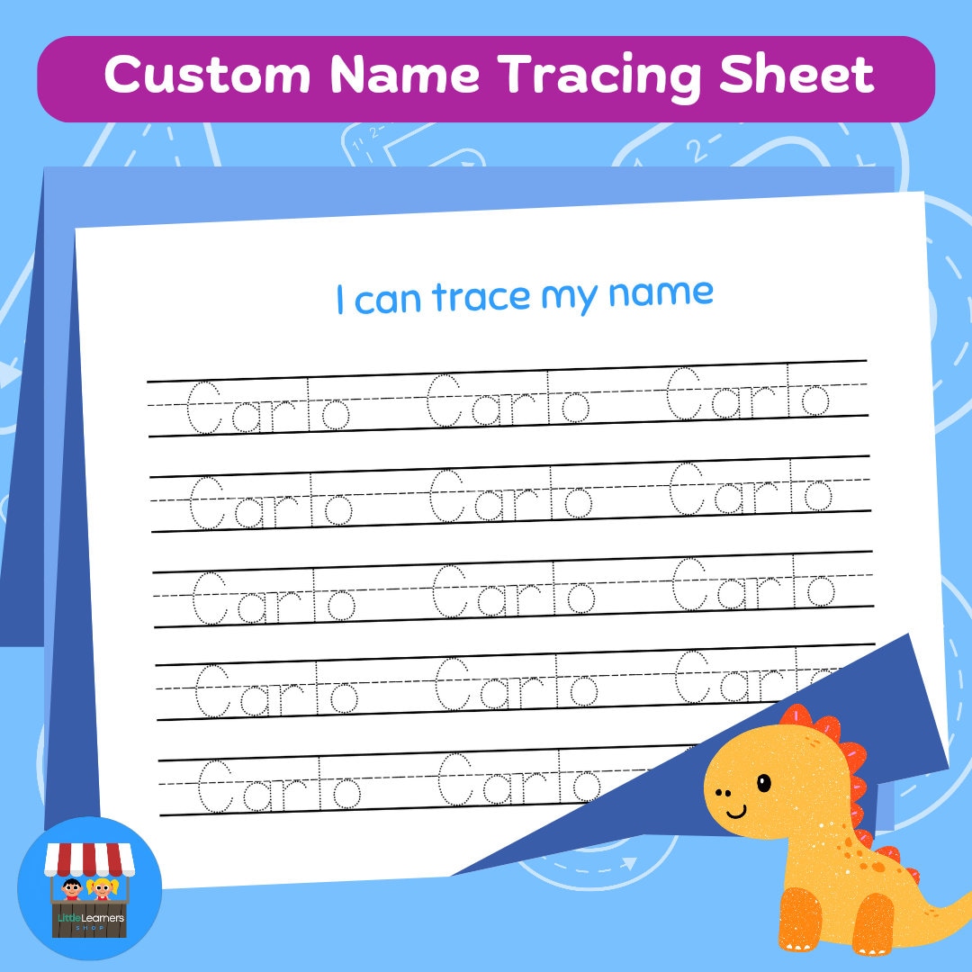 Custom Name Tracing Sheets for Kids Name Trace Worksheet Printable Name ...