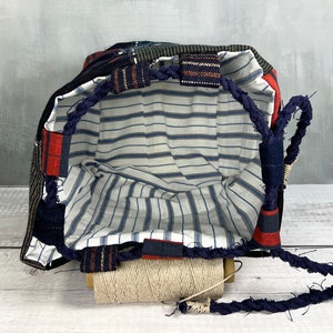Handmade Japanese Komebukuro/rice Bag Authentic Indigo Boro Patchwork ...