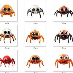Cute Halloween Spider Clipart Bundle - 73 High-res 300 DPI Images ...