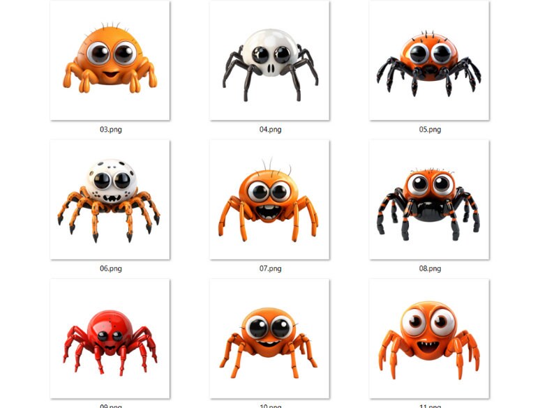 Cute Halloween Spider Clipart Bundle - 73 High-res 300 DPI Images ...