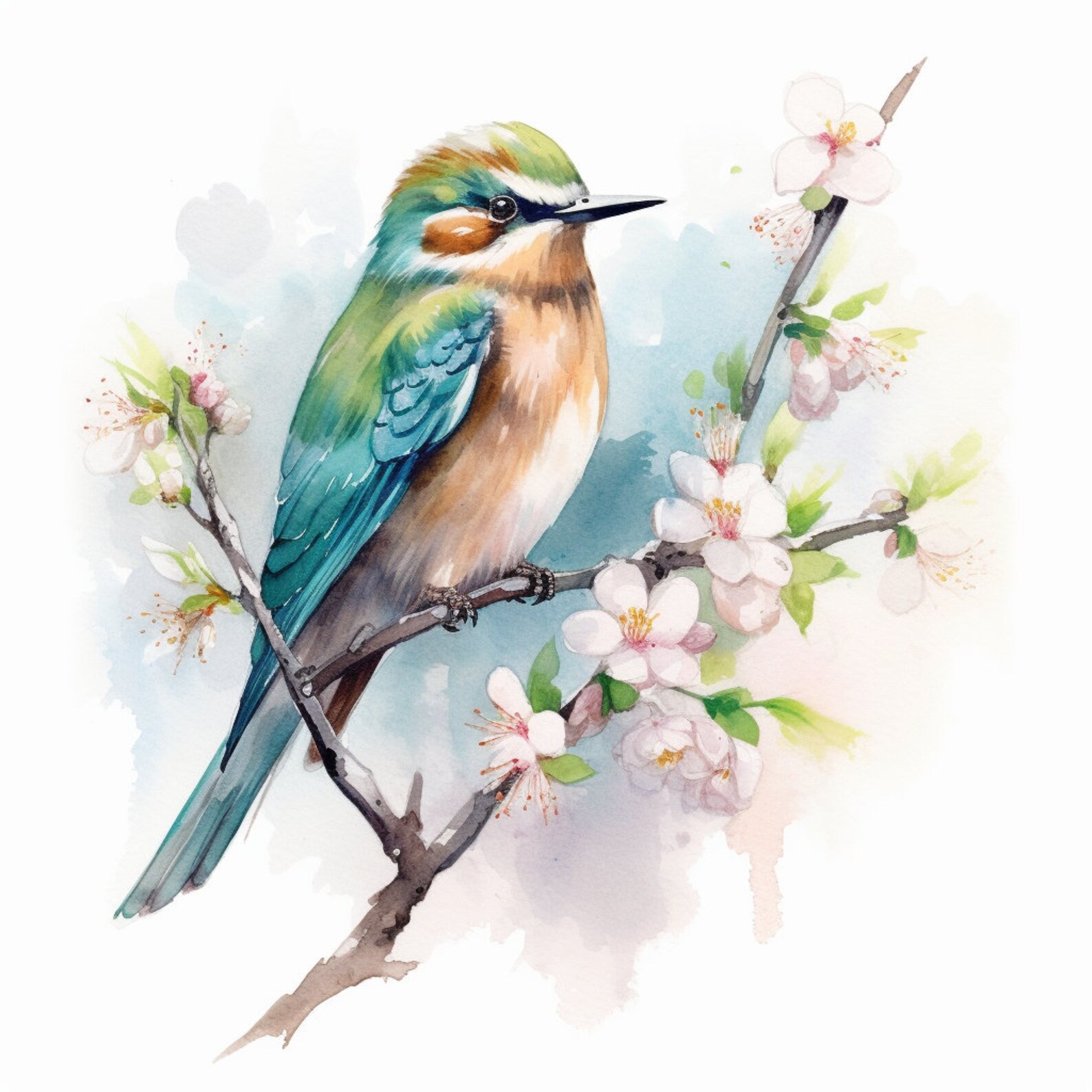 Set of 77, Watercolor Birds Clip Art, Colorful Birds Clipart, Spring ...