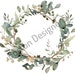 Set of 24 Watercolor Eucalyptus Wreaths Clipart, Greenery Clipart ...