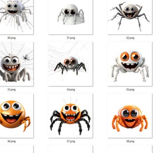 Cute Halloween Spider Clipart Bundle - 73 High-res 300 DPI Images ...