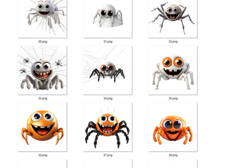 Cute Halloween Spider Clipart Bundle - 73 High-res 300 DPI Images ...