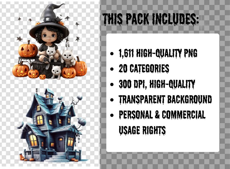 Ultimate Halloween Clipart Bundle - 1,611 High-quality Digital Images ...