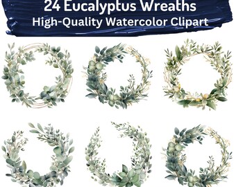 Watercolor Eucalyptus Clipart, Greenery Clipart, Watercolor Floral ...