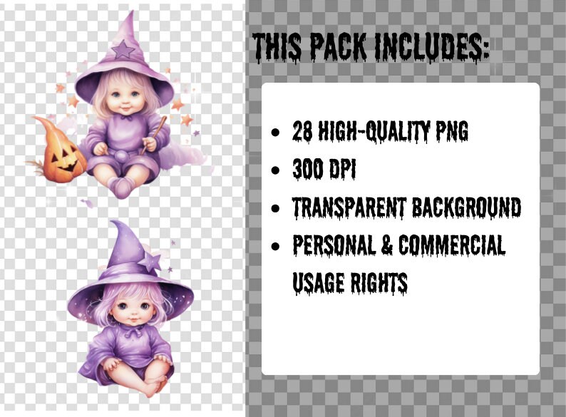 Cute Little Witch Clipart Bundle - 28 High-res 300 DPI Images ...