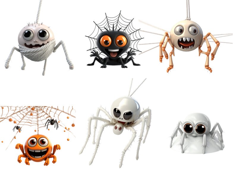 Cute Halloween Spider Clipart Bundle - 73 High-res 300 DPI Images ...