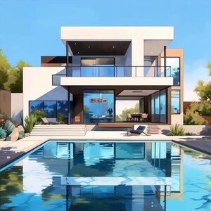 Set of 21 Contemporary Architecture Prints - Modern, Wall Art ...