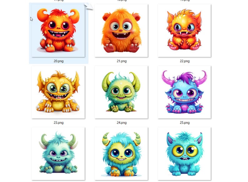 Cute Halloween Monster Clipart Bundle - 88 High-res 300 DPI Images ...