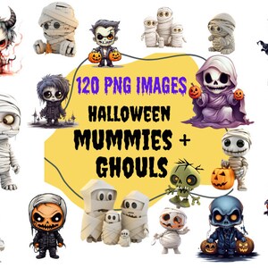 120 Cute Halloween Clipart Images - Mummies and Ghouls Bundles ...