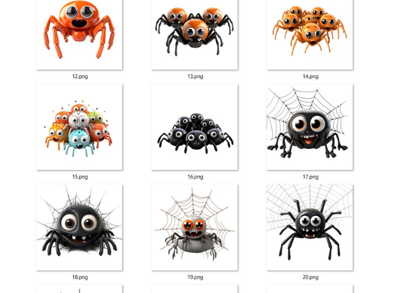 Cute Halloween Spider Clipart Bundle - 73 High-res 300 DPI Images ...