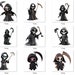 Cute Halloween Grim Reaper Clipart Bundle 67 High-res 300 DPI Images ...