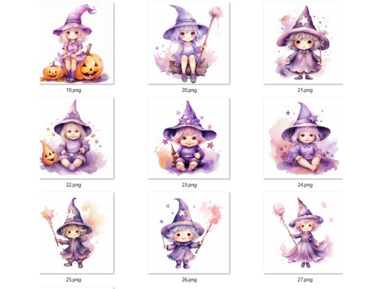 Cute Little Witch Clipart Bundle - 28 High-res 300 DPI Images ...