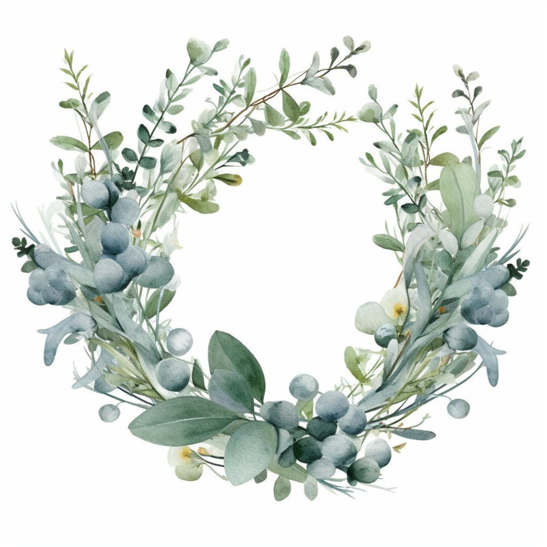 Watercolor Eucalyptus Clipart Greenery Clipart Watercolor - Etsy