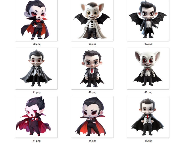 Cute Halloween Vampire Clipart Bundle - 88 High-res 300 DPI Images ...