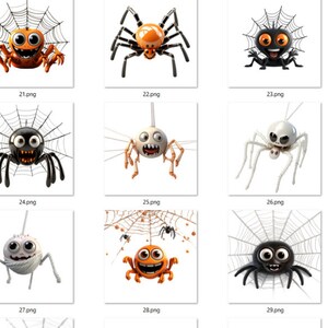 Cute Halloween Spider Clipart Bundle - 73 High-res 300 DPI Images ...