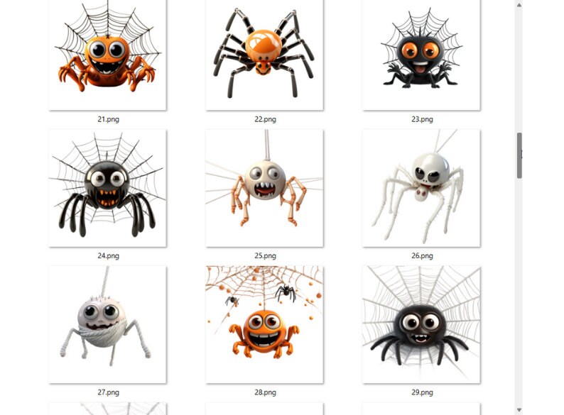 Cute Halloween Spider Clipart Bundle - 73 High-res 300 DPI Images ...