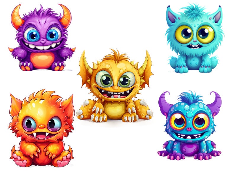 Cute Halloween Monster Clipart Bundle 88 High-res 300 DPI - Etsy