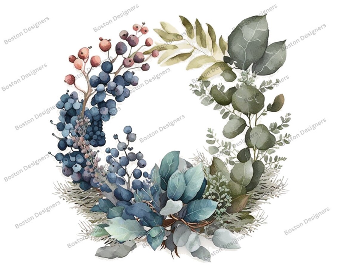 Watercolor Eucalyptus Clipart, Greenery Clipart, Watercolor Floral ...