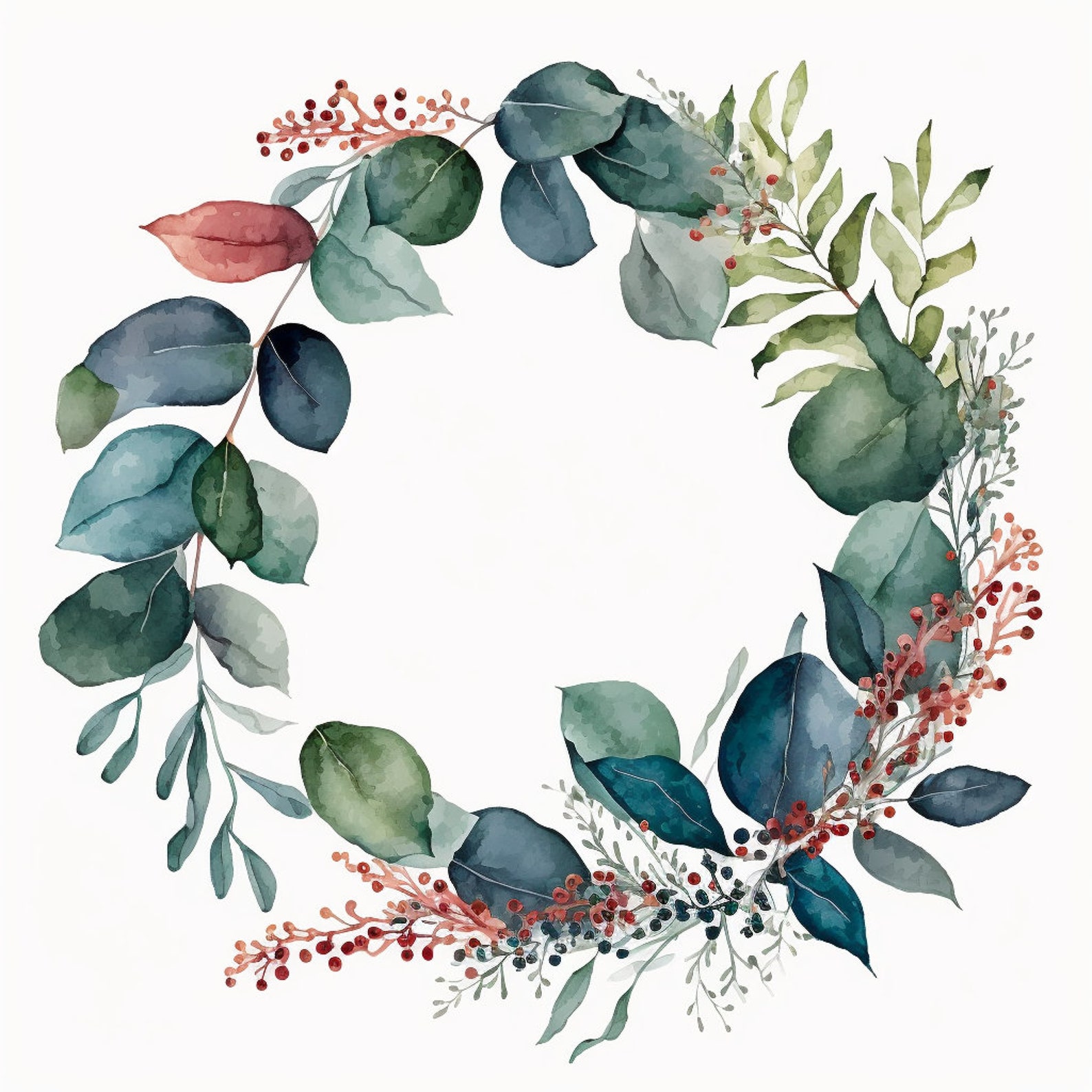 Watercolor Eucalyptus Clipart, Greenery Clipart, Watercolor Floral ...