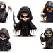 Cute Halloween Grim Reaper Clipart Bundle 67 High-res 300 DPI Images ...
