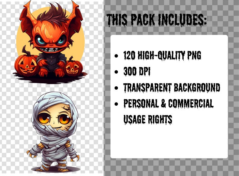 120 Cute Halloween Clipart Images Mummies and Ghouls Bundles ...