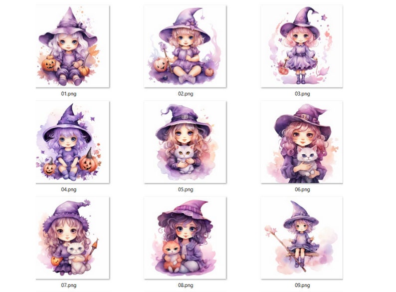 Cute Little Witch Clipart Bundle - 28 High-res 300 DPI Images ...