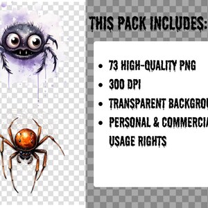 Cute Halloween Spider Clipart Bundle - 73 High-res 300 DPI Images ...