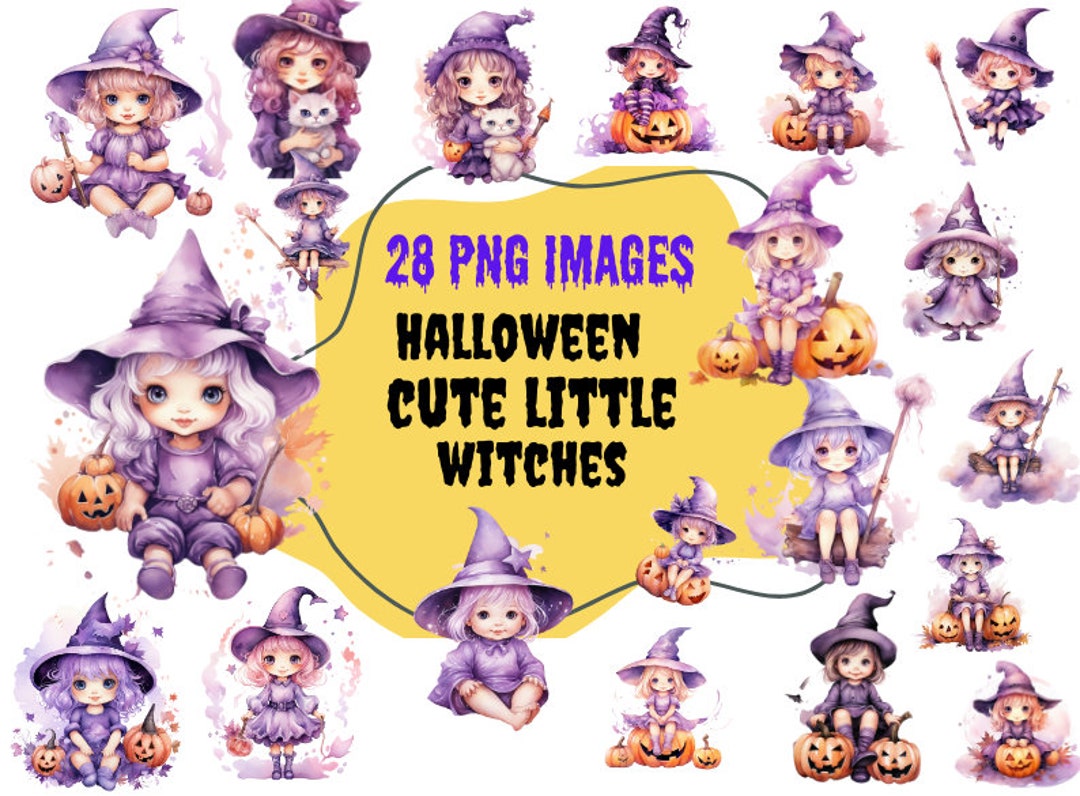 Cute Little Witch Clipart Bundle - 28 High-res 300 DPI Images ...