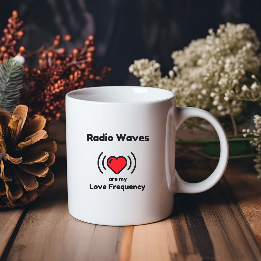 Ham Radio Mug, Ham Radio Red Heart Mug, Ham Radio Gift Ideas, White Mug ...
