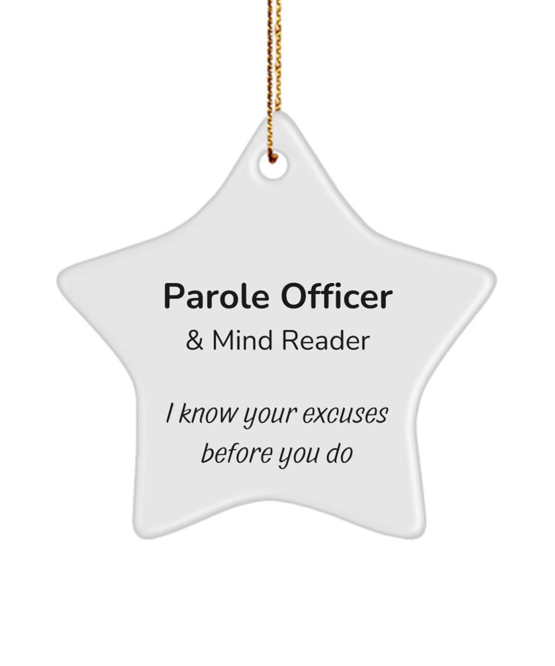 Parole Officer Ornament, Gift Ideas for Parole Officer, Parole Officer ...