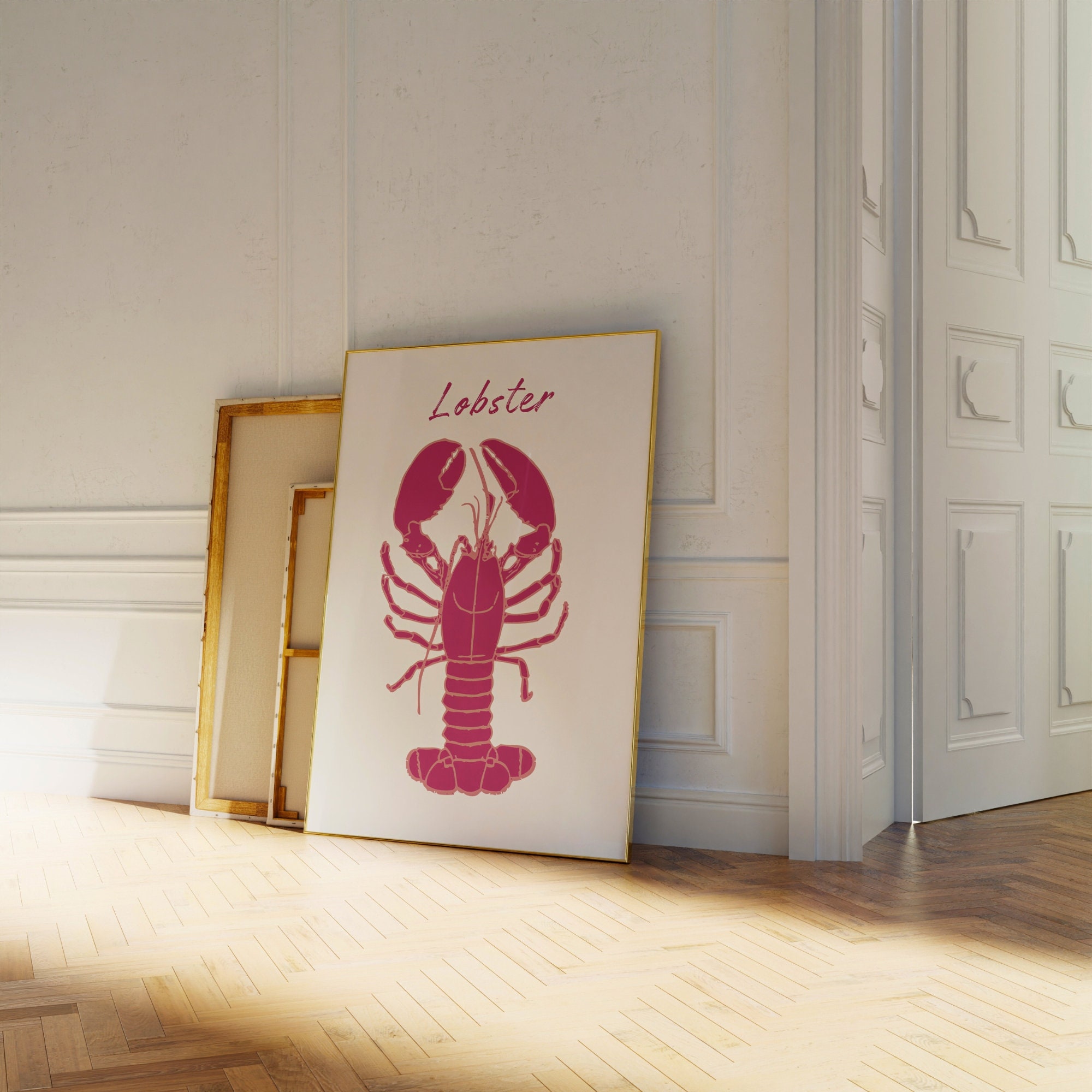 Red Lobster Minimalist Art Print Digital Download Bright Vibrant Food ...