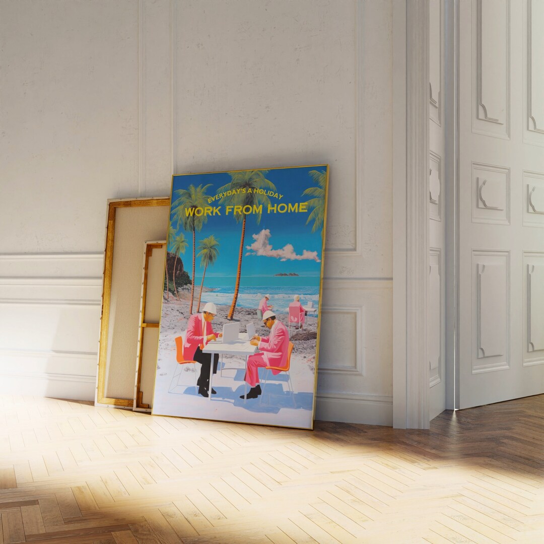 Work From Home Funny Humorous Abstract Art Print Digital Download ...