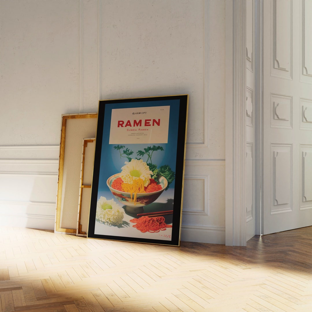 Japanese Ramen Retro Advertisement Style Art Print Digital Download ...