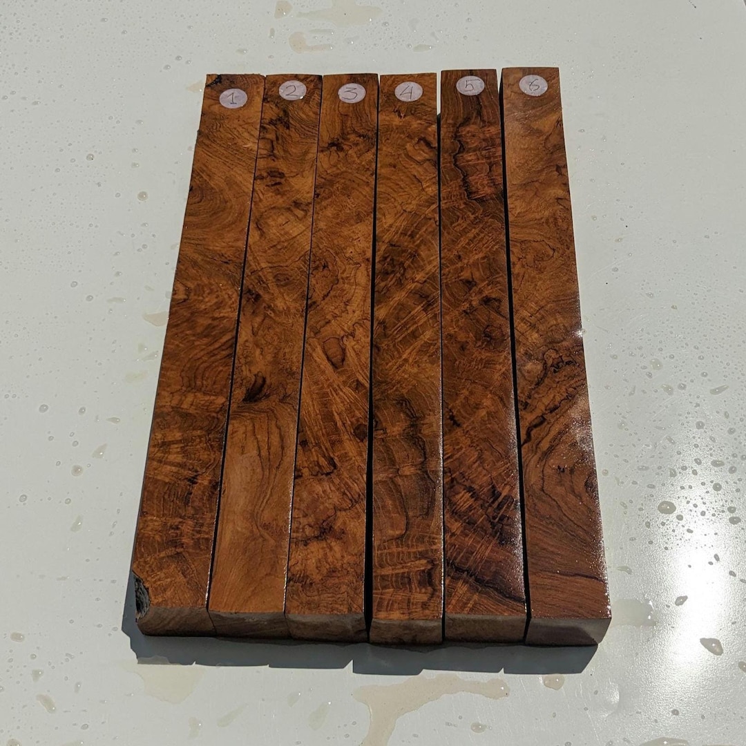 Teak Burl Wood Block | Pool Cue Blank | Exotic Teak Burl for Turning ...