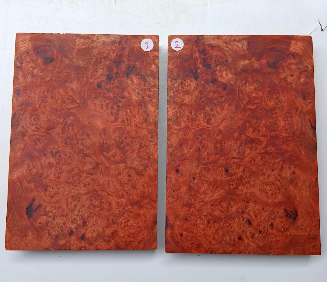 Highly Figured Amboyna Burl Slabs | Bookmatched Exotic Wood Pair - Etsy