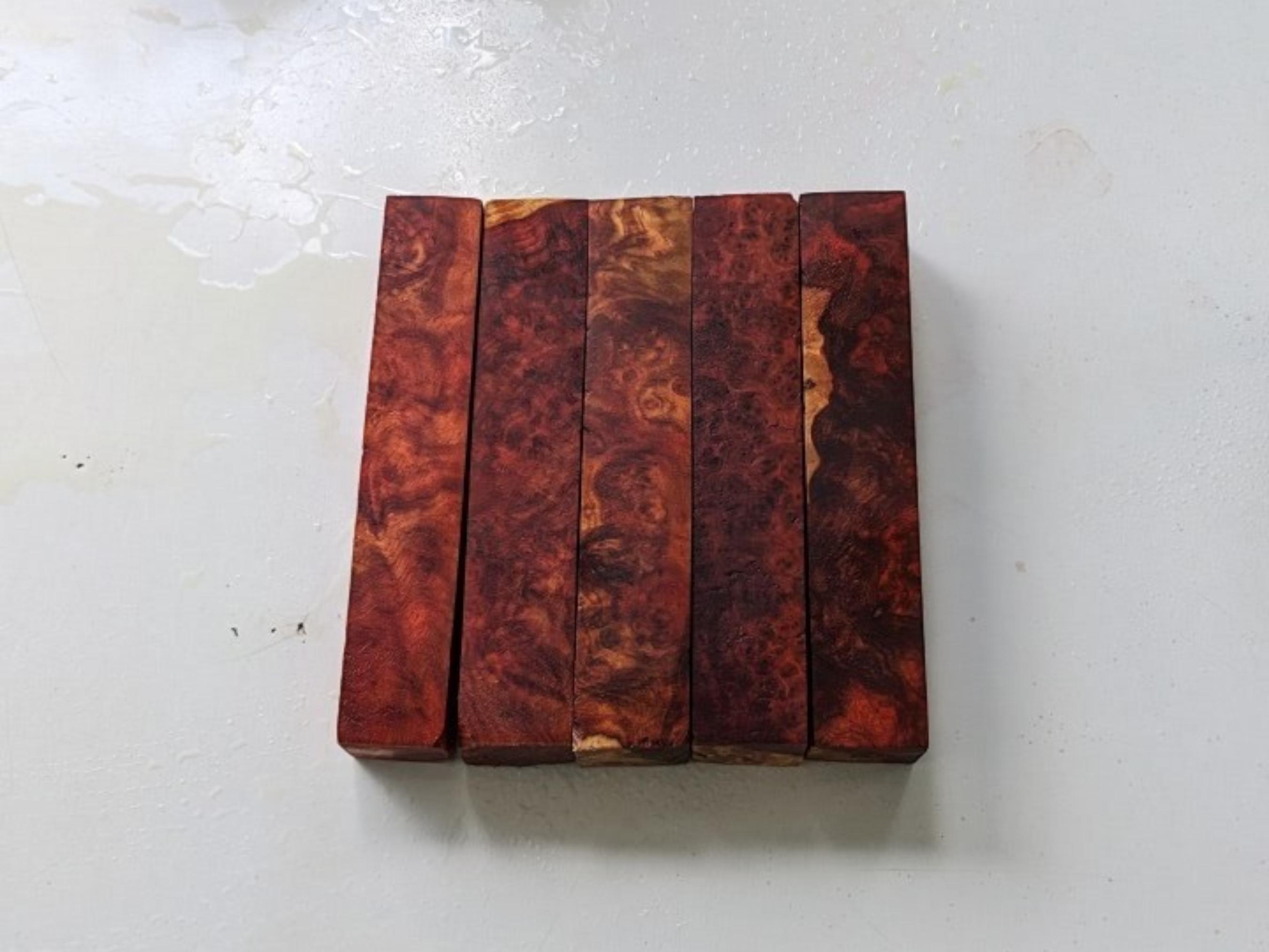 Batch of 5 Amboyna Burl Wood Pen Blanks Handmade Pen Making Craft ...