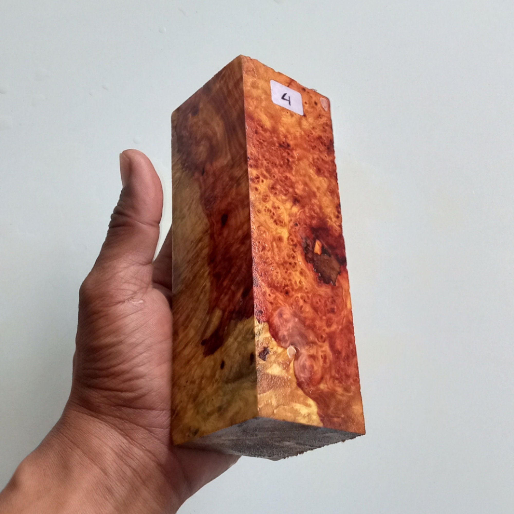 Red Amboyna Burl Wood Burl Wood Block Exotic Amboyna Wood High Figure ...
