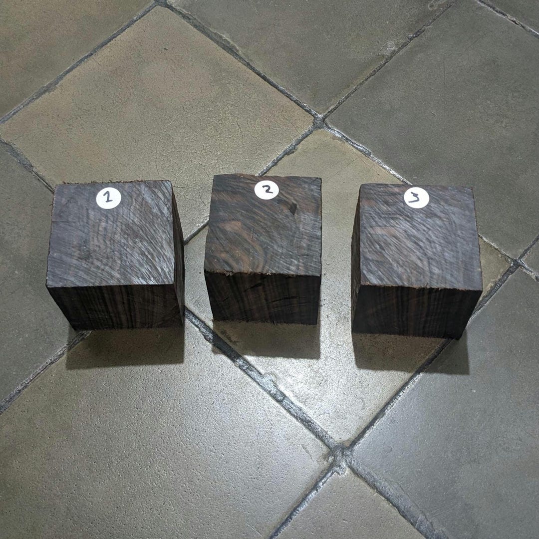 Macassar Ebony Wood Cube | Exotic Hardwood Bowl Turning Blank | Dense ...