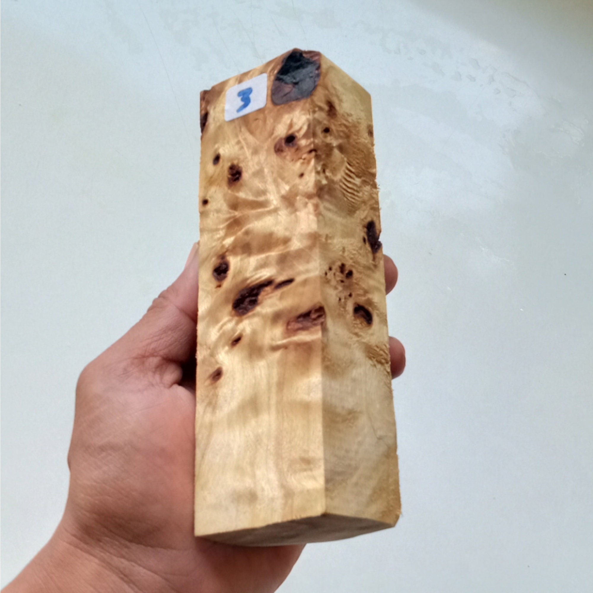 High-figure Poplar Burl Wood Block Mappa Poppa Burl Craft Blank Poplar ...