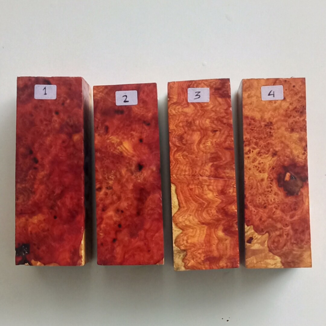 Red Amboyna Burl Wood Burl Wood Block Exotic Amboyna Wood High Figure ...