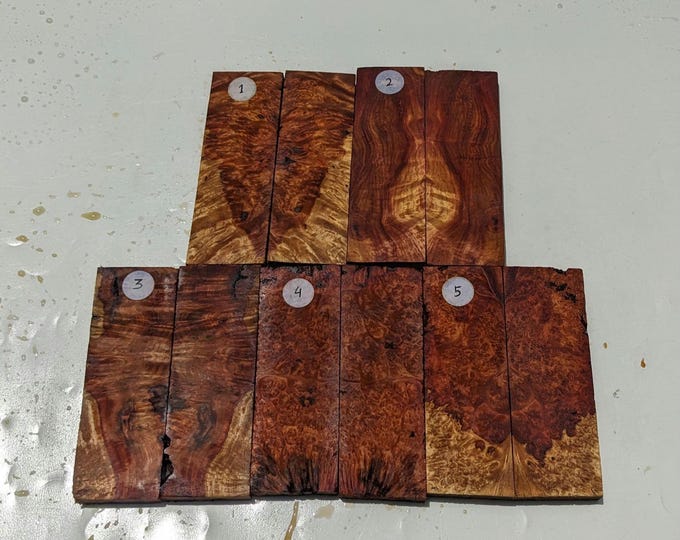 Premium Red Amboyna Burl Wood | Ideal for Custom Knife Handles ...