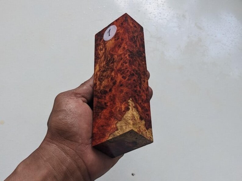 Red Amboyna Burl Wood Block Premium Narra Wood Blank Exotic Padauk Burl ...