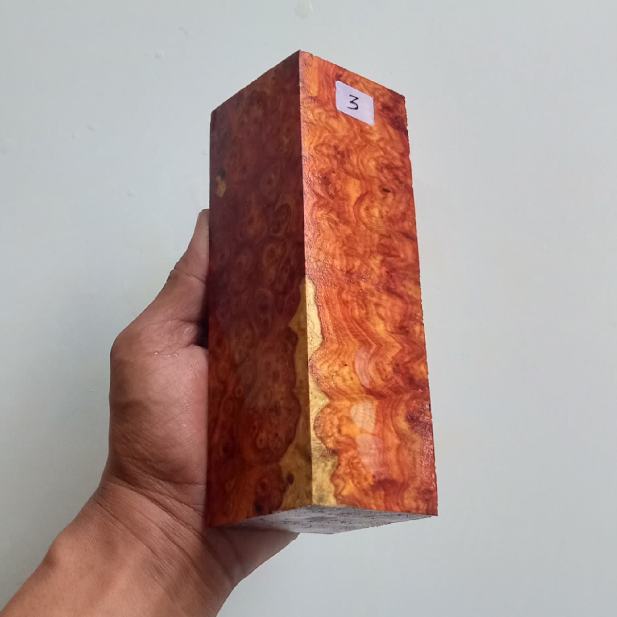 Red Amboyna Burl Wood Burl Wood Block Exotic Amboyna Wood High Figure ...